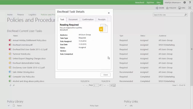 Ensure staff read and understand documents in SharePoint - Collab365
